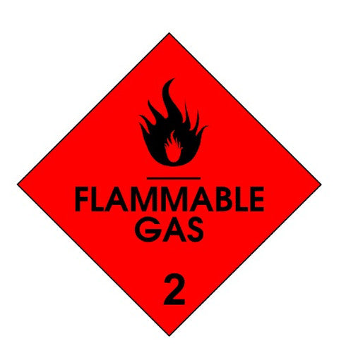 Safety Stickers, Hazchem, 50 x 50mm, Class 2, Flamm
