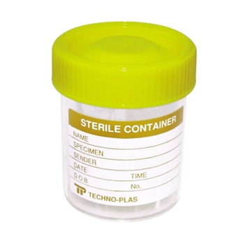 Specimen Sample Container, Urine Jar, 70ml, Sterile